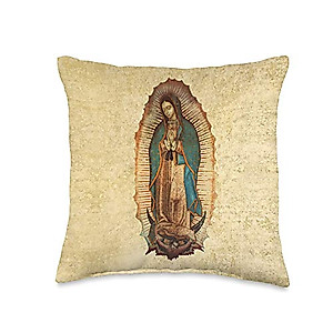 Cosas Mexicanas Accessories Co Basilica of Our Lady Virgen De Guadalupe Virgin Mary Throw Pillow, 16x16, Multicolor