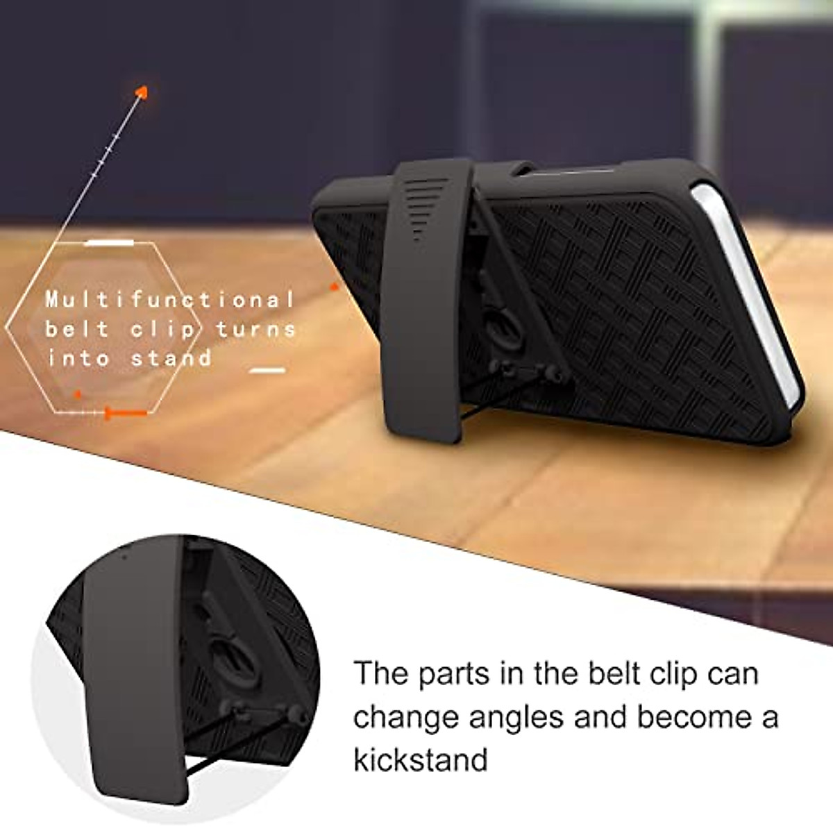 Ailiber Compatible for iPhone 14 Pro Max Case, iPhone 14 Max Pro Phone Case Holster with Screen Protector, Swivel Belt Clip Kickstand Holder, Slim Shockproof Shell Case for iPhone 14 ProMax 6.7"-Black