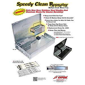 J T Eaton 427CL Speedy Clean Little Pete Extra Narrow Multi Catch Mouse Trap with Clear Inspection Window and Quick Ramp Compatible, Metal