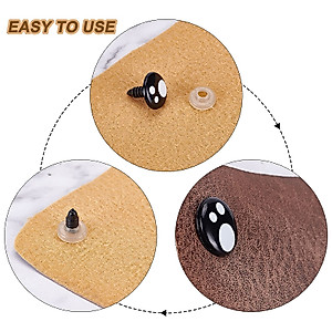 PH PandaHall Resin Safety Eyes, 100pcs 5 Size Craft Eyes Black Stuffed Crochet Eyes Kawaii Eyes with 100pcs Washers for Teddy Bear, Amigurumi Craft, Puppet, Plush Animal Making (8/ 10/ 12/ 14/ 16mm)