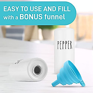 Farmhouse Salt and Pepper Shakers Set - Rustic Salt and Pepper Shakers Set - Cute White Salt and Pepper Shakers for Your Farmhouse Kitchen, Sturdy Ceramic, 3.4 oz Capacity, Rust-Free