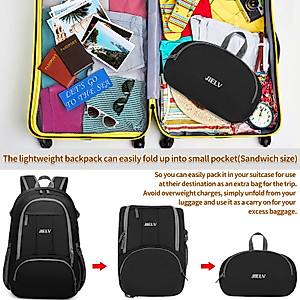 JIELV Lightweight Packable Backpack 30L Small Foldable Hiking Backpack Waterproof Daypack Travel for Women Men Valentines Day Gifts(Orange-1)