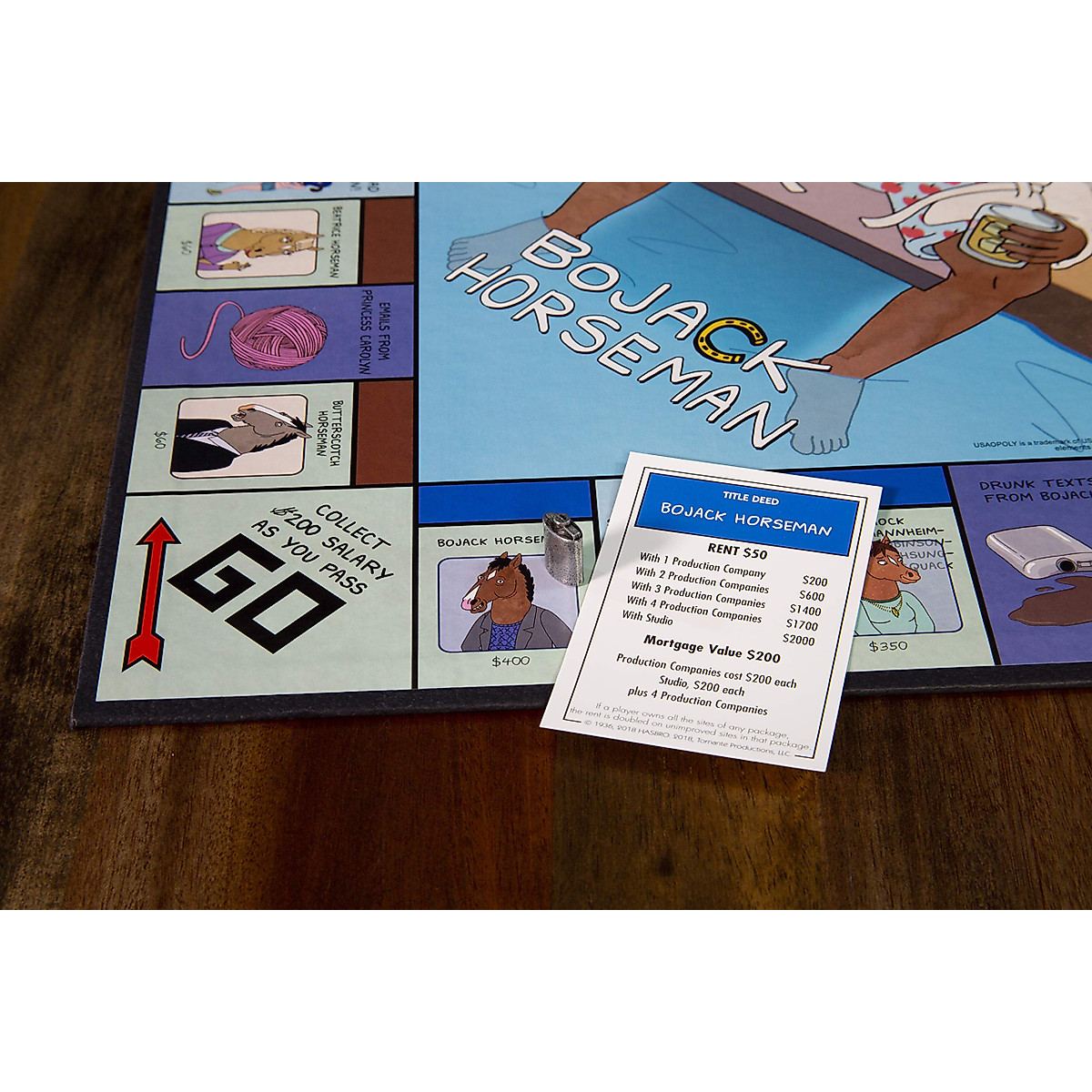 Monopoly BoJack Horseman Board Game | Recruit Your Favorite BoJack Horseman Characters in This Version of Monopoly | Based on The BoJack Horseman Netflix Show | Custom Tokens, Money and Game Board