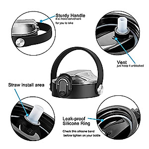 SENDESTAR Stainless Steel Water Bottle-12oz, 24oz, 40oz or 64oz with New Straw Lid or Spout Lid Keeps Liquids Hot or Cold with Double Wall Vacuum Insulated Bottle with Flexible Dust-proof Straw Lid