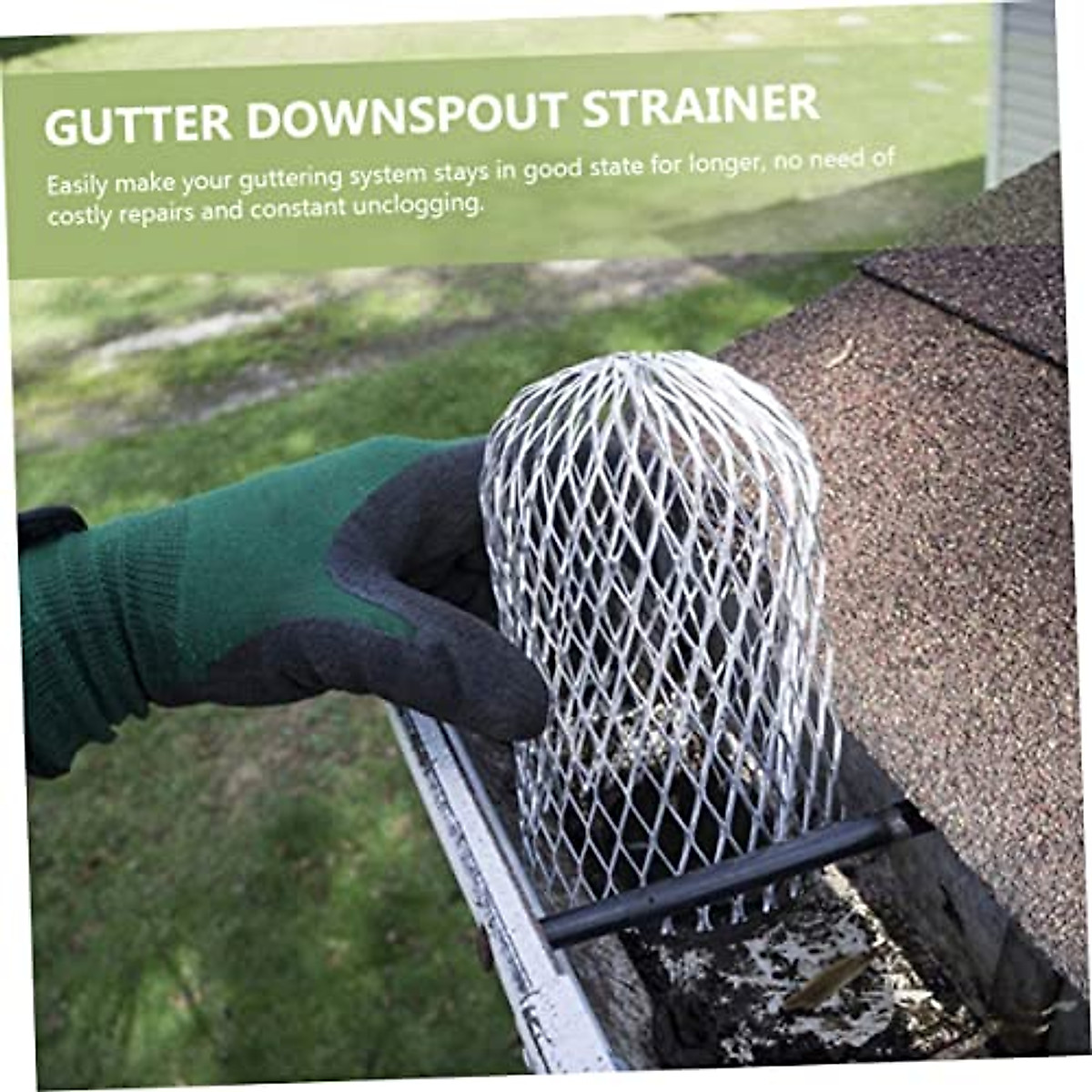 LIGHTAOTAO Gutter Filter Stainless Strainer 5pcs Rooftop Filter Guard Drainage Pipe Strainer Cover Roof Filter Strainer Stainless Steel Filter Cover Anti-clogging Silver Downspout Filter