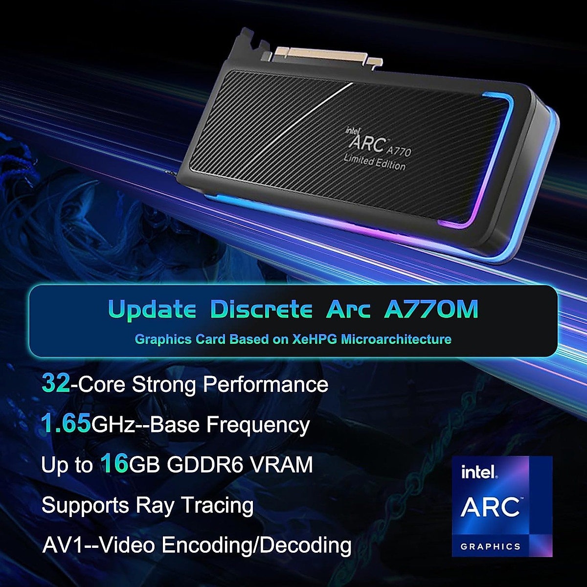 Intel NUC 12 Enthusiast NUC12SNKi7 Mini PC Core i7-12700H | 14 Cores/20 Threads | ARC A770 Graphics, Connectivity 6 USB-A, 2 USB-C, 1 HDMI, 2 Display Ports(16GB RAM 512GB SSD)