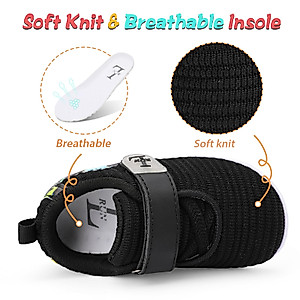 L-RUN Barefoot Shoes Kids Toddler Wide Toe Box Shoes Non-Slip Infant Sneakers Black 9.5-10 Toddler