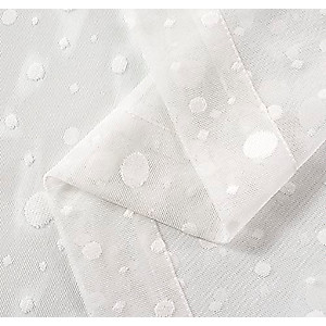 HIGHSEASON White Raindrops Style Sheer Curtains 84 inches Long,Grommet Draperies for Living Room/Bedroom(White,Set of 2,52 x 84 Inch Length)