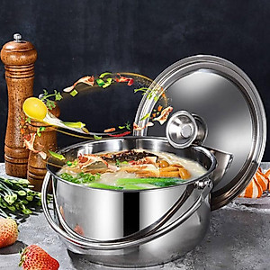 UPKOCH Stainless Steel Stock Pot Stockpot with Lid Soup Pot Pasta Cooking Pot for Soup Lobster Stews Cooking Gifts 20cm