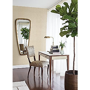 Frisco, AKI Silver Paper Weave Basketweave Grasscloth 24' L X 36" W, Wallpaper Roll