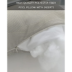 Recliner Head Pillow Ledge Loungers Chair Pillows with Insert Abstract Gradient Line Art Lumbar Pillow with Adjustable Strap Outdoor Waterproof Patio Pillows for Couch Beach Pool Office Chair, 2 PCS