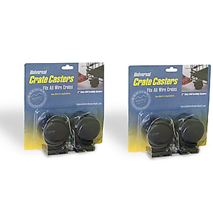 Midwest Universal Crate Casters - 4 Total Casters (2 Packs with 2 per Pack)