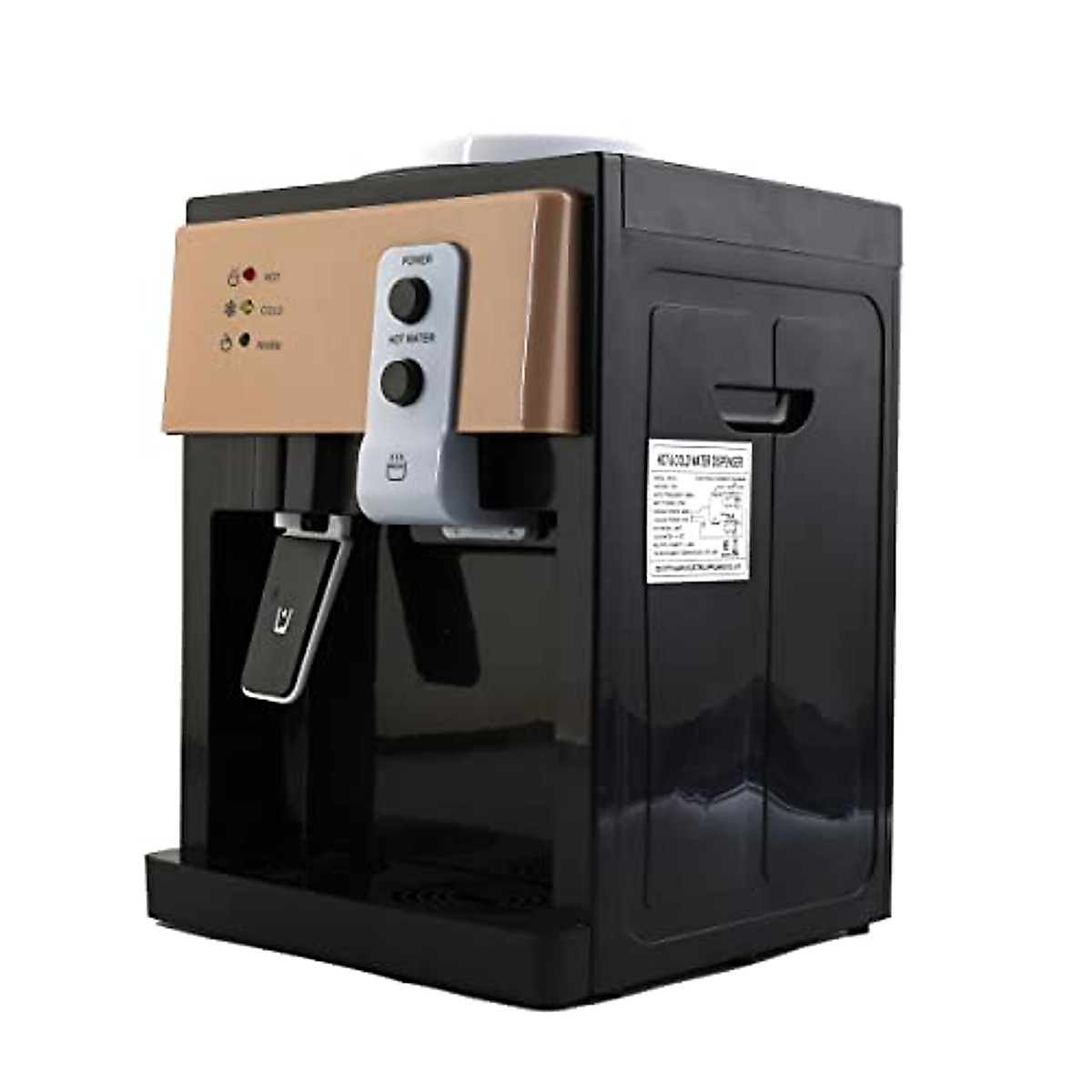 SUDEG Countertop Water Cooler Dispenser,Desktop Electric Hot and Cold Dispenser for 3 to 5 Gallon, 3 Temperature Settings, Top Loading Water Cooler Dispenser