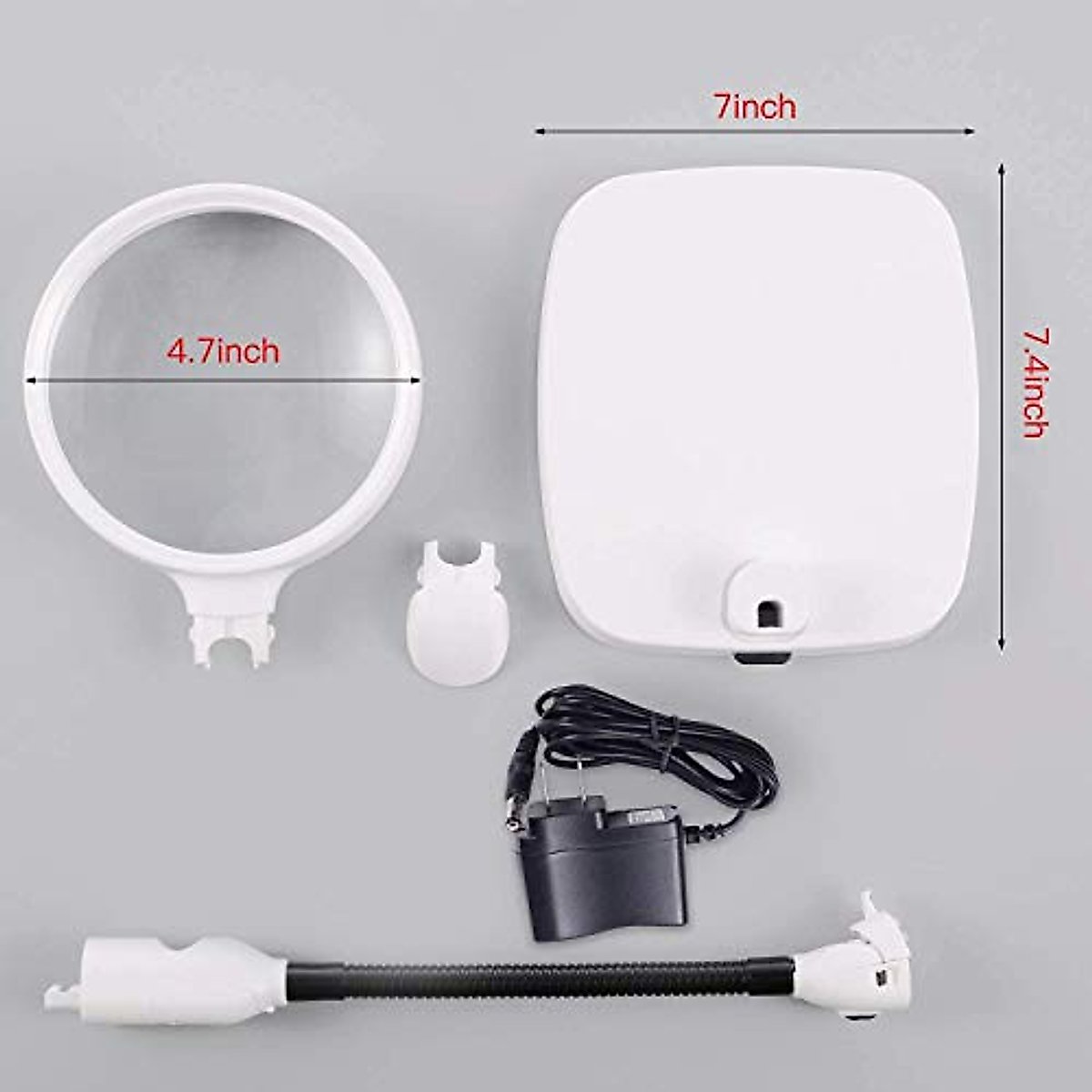 Tm-home Large 10x Magnifying Glass with Light and Stand, Folding Design with 6 LED Magnifying Lamp for Close Work