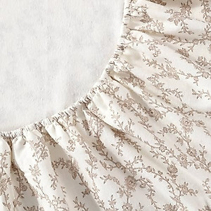 Laura Ashley - King Sheet Set, Cotton Flannel Bedding, Brushed for Extra Softness & Comfort (Victoria Beige, King)