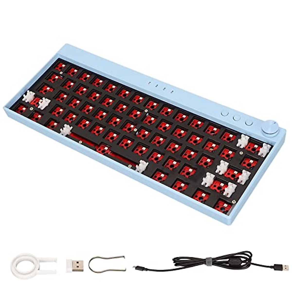 Yoidesu Mechanical Keyboard DIY Kit, 61 Keys Hot Swappable RGB Custom Mechanical Gaming Keyboard Kit, 3Pin/5Pin Switch, Wireless 2.4G/Bluetooth/Type C Wired Keyboard(Blue)