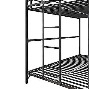 DHP Daven Easy Assembly Kids Bunk Bed, Twin Over Twin, Black