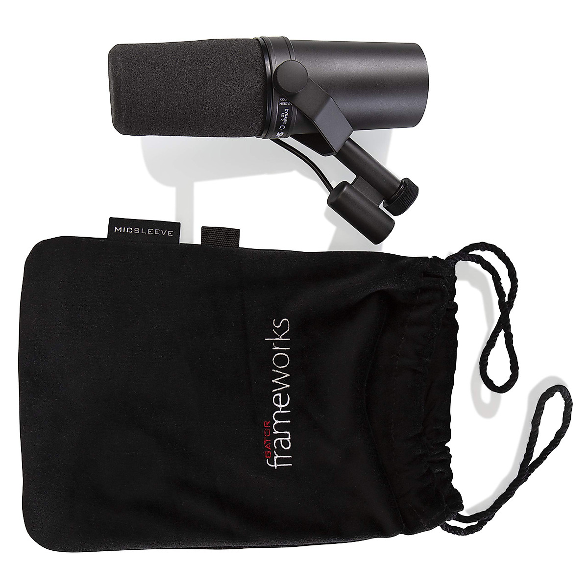 Gator Frameworks Soft Velvet Carry Bag for Studio Microphones Protects from Dust, Dirt, Scratches (GFW-MICPOUCH)