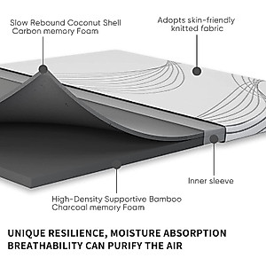 FLEXPEDIC 3D Breathable Mesh Cover and Coconut Shell Carbon Twin Memory Foam Firm Mattress Topper 3 Inch, Double-Sided Cooling Pad with Non-Slip Ventilated Cover, Pressure-Free Mattresses Toppers