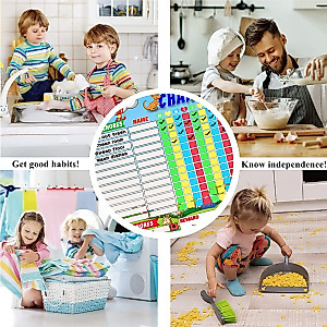 Maidston Enlarged Magnetic Chores Chart for Kids Multiple Behavior at Home Dry Erase Chore with 3 Color Markers Responsibility Reward Adults Family School Supplies