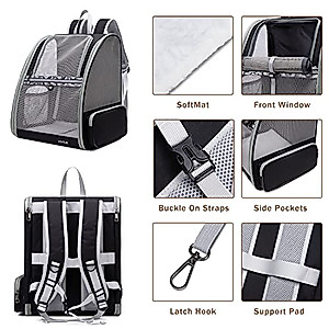 ALCLM Pet Carrier Backpack for Dogs and Cats Backpack,Puppies,Fully Ventilated Mesh,Airline Approved,Designed for Travel, Hiking, Walking & Outdoor Use-Black