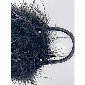 LVCOMEFF Women Ostrich Feather Purse Mini Handbag for Party Furry Casual Daily 2023 Bubblegum Color…