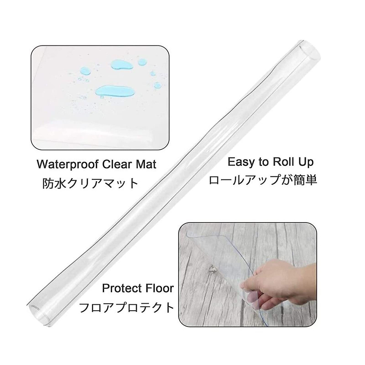 Clear PVC Desk Chair Mat 1mm Transparent Non-Slip Office Chair Mat,Transparent Non-Slip Office Chair Mat,Plastic Vinyl Floor Runner Protector Waterproof Dustproof,70/90/110/130/150cm wide,100-280cm le