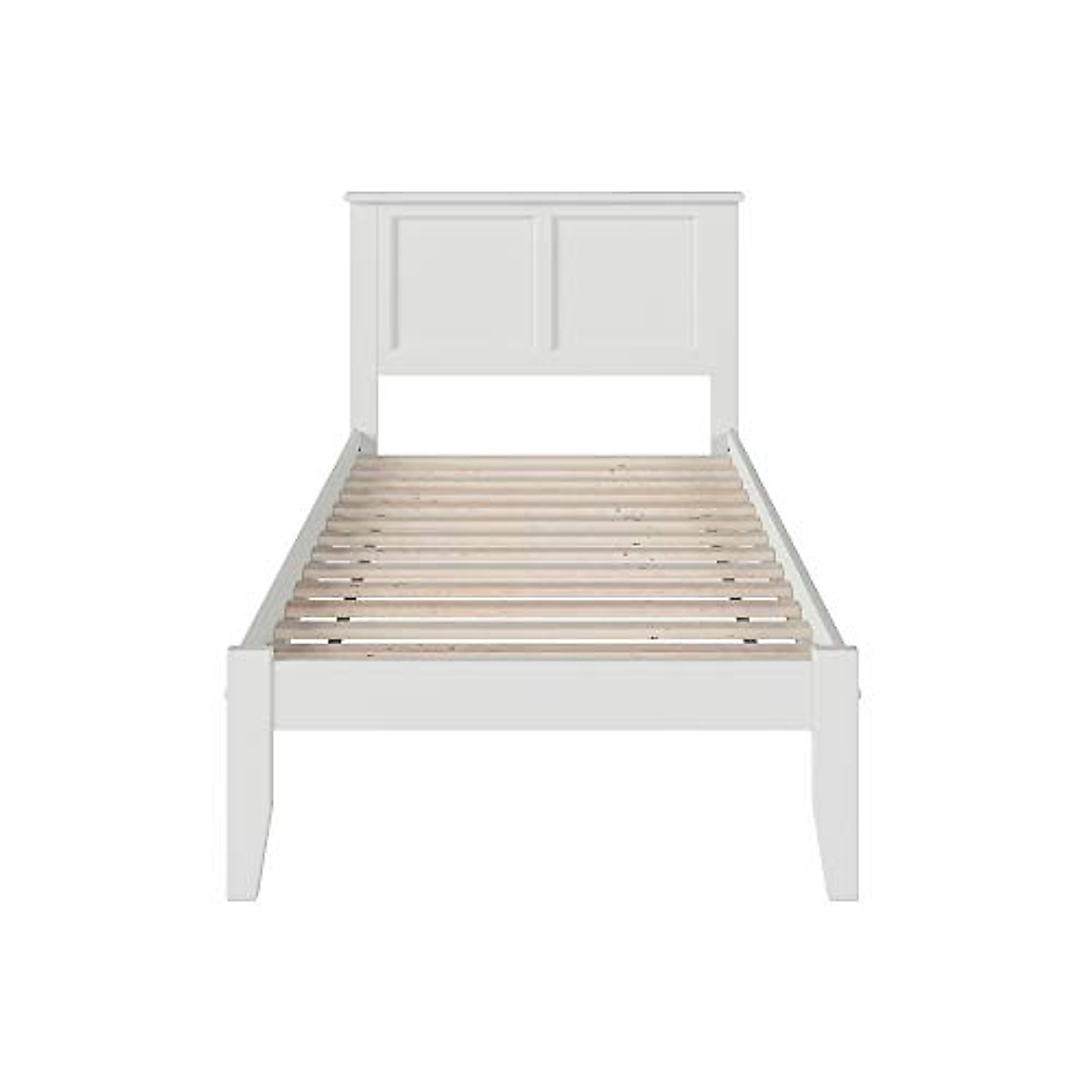 Atlantic Furniture AR8611002 Madison Platform Bed with Open Foot Board, Twin XL, White