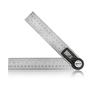 HURRICANE Digital Angle Finder Protractor, 2 In 1 Digital Level and Angle Gauge, 7 Inch / 200mm Stainless Steel Measuring Ruler with Large LCD Display for Woodworking, Crown Molding and Daily Use