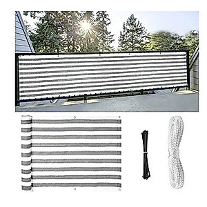 LIANGJUN Sunshade Shading Net, Privacy Screen Fence Mesh Fence Windscreen Weather-Resistant for Backyard Deck, Patio, Balcony, Gray-White, Custom Size (Color : A, Size : 1.8x15m)