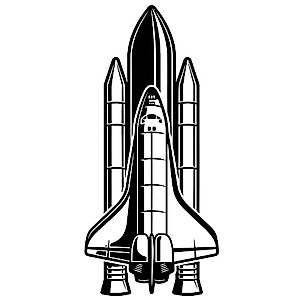 Wall Stickers for Kids Boys Bedroom Rocket Ship Outer Space Planet Decals Removable Vinyl Window Door Murals Astronaut Decoration (16.5" x 35.4")