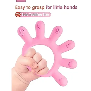 Teething Toys for Babies 0-6 Months|Teethers for Babies 6-12 Months|Food Grade Silicone Teething Relief Chew Baby Girl Toys|3 4 5 Months Old Developmental Baby Infant Toys Gifts