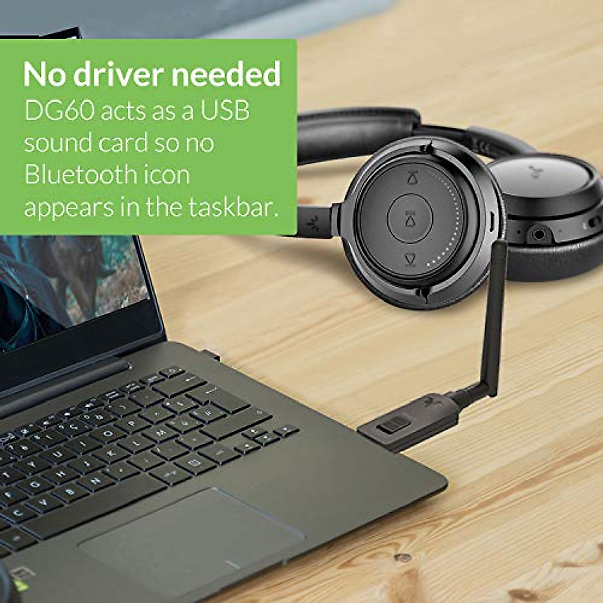 Avantree DG60 Long Range Bluetooth 5.0 USB Audio Adapter for PC Laptop Mac PS4 PS5 Linux, Superior Sound Wireless Audio Dongle for Headphones Speakers, aptX Low Latency, Plug and Play (Audio ONLY)
