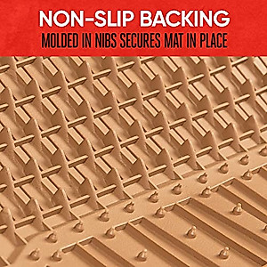 Motor Trend 943-BG FlexTough Defender Car Floor Mats -Next Generation Deep Dish Heavy Duty Contour Liners for Car SUV Truck & Van-All Weather Protection, Trim to Fit Most Vehicles Beige