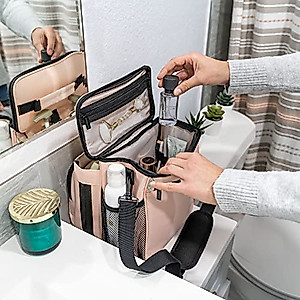 TERRA HOME XL Dorm Room Essentials for Girls and Guys with Extra Storage, Durable Mesh Bottom, Shoulder Strap, Keychain Holder and More - Bathroom - College - Travel Vacation Essentials (Blush Pink)