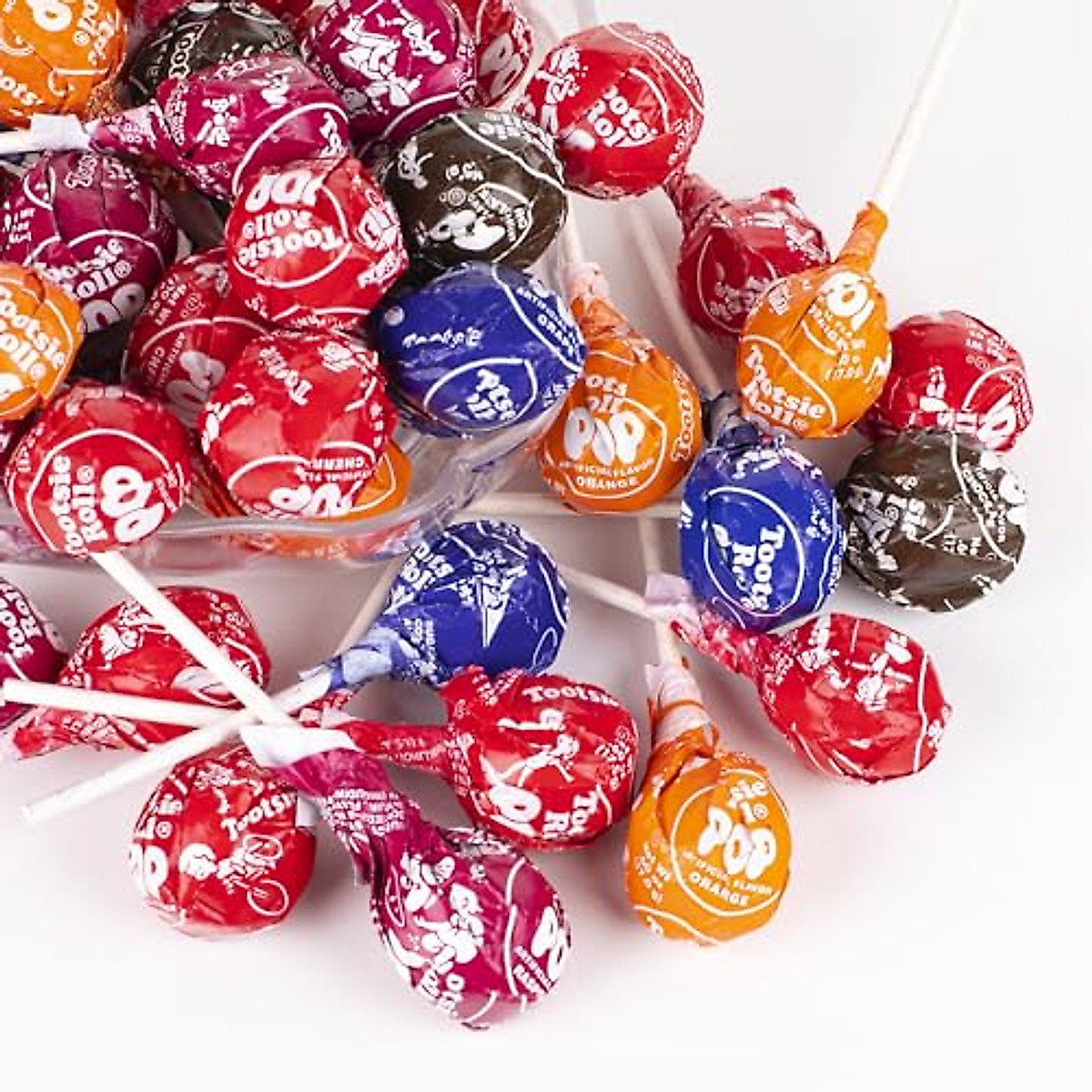 Lollipops with Chocolatey Center - Assorted Fruit Flavors - Individually Wrapped Suckers in Resealable 1LB Bag - Perfect for Easter and More