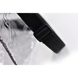 Handy Laundry Clear Tote Bag Stadium Approved - 2 PACK - Shoulder Straps and Zippered Top. Perfect Clear Bag for Work, School, Sports Games and Concerts. Meets Tournament Guidelines. (Black)