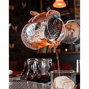 Piña Barware's The Bender - Stainless Steel Commercial Bent Handle Julep Style Cocktail Bar Strainer, Brushed Finish