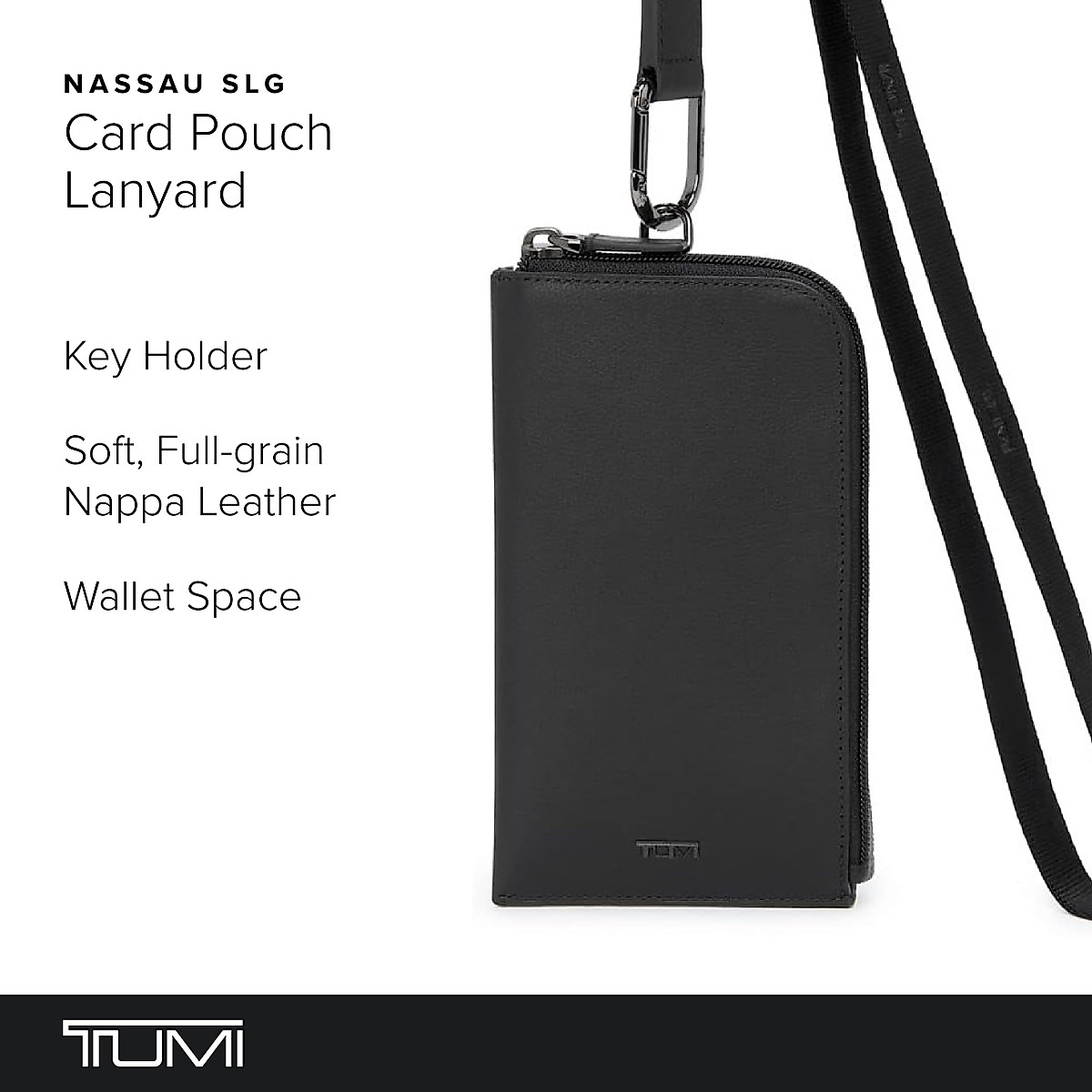 TUMI - Nassau SLG Card Pouch Lanyard - Black Texture