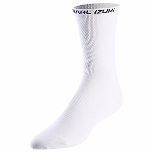 PEARL IZUMI Men's Elite Tall Sock, White, Large