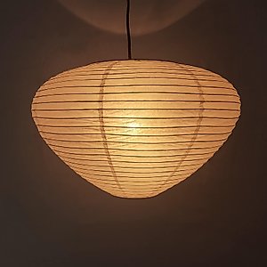 Henjjras Mushroom Paper Lampshade（17inch）, White Folding Lampshade,Interior Trim Lampshade,Paper Ceiling Lamp Shade