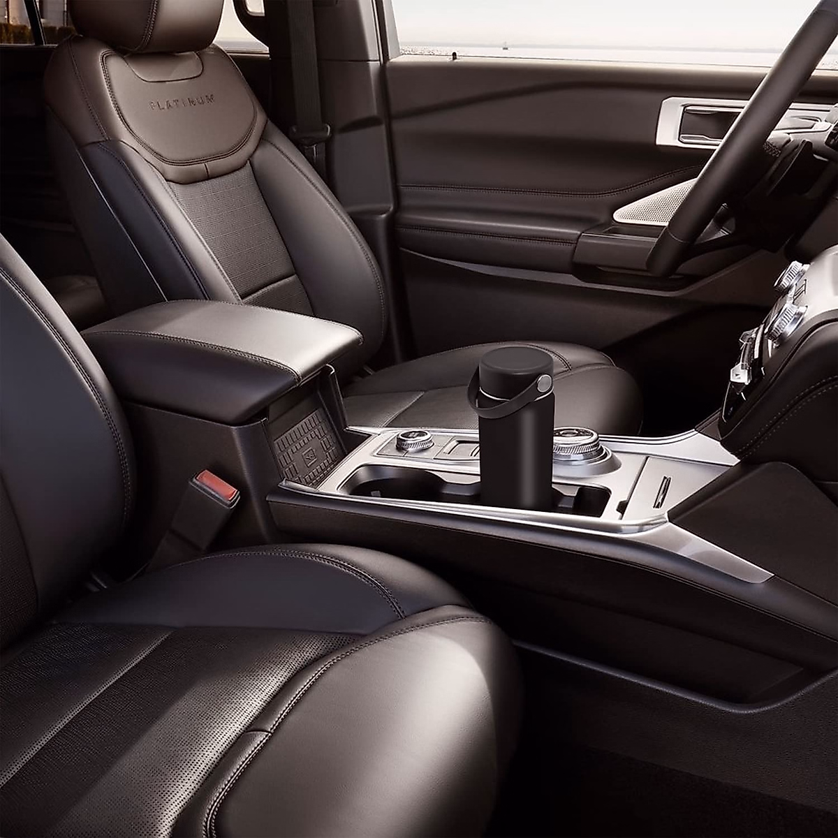 iPick Image for Ford F-150 Raptor Laser Etched 18 oz Dual-Wall Insulated Black Stainless Steel Water Bottle Travel Tumbler Mug