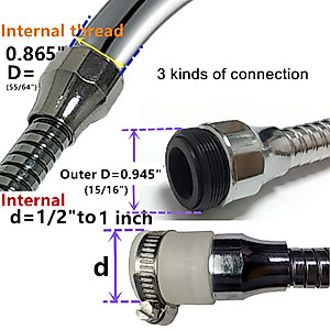 Flexible Faucet Sprayer Attachment 360 ° Kitchen Sink Aerator Extender ABS Polished Chrome for Cold Hot Water (Silver）