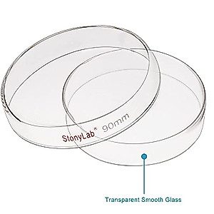 stonylab 10pk Glass Petri Dishes, 90x20 mm Autoclavable Borosilicate Glass Cell Culture Dishes Petri Dishes with Clear Lid for Laboratory