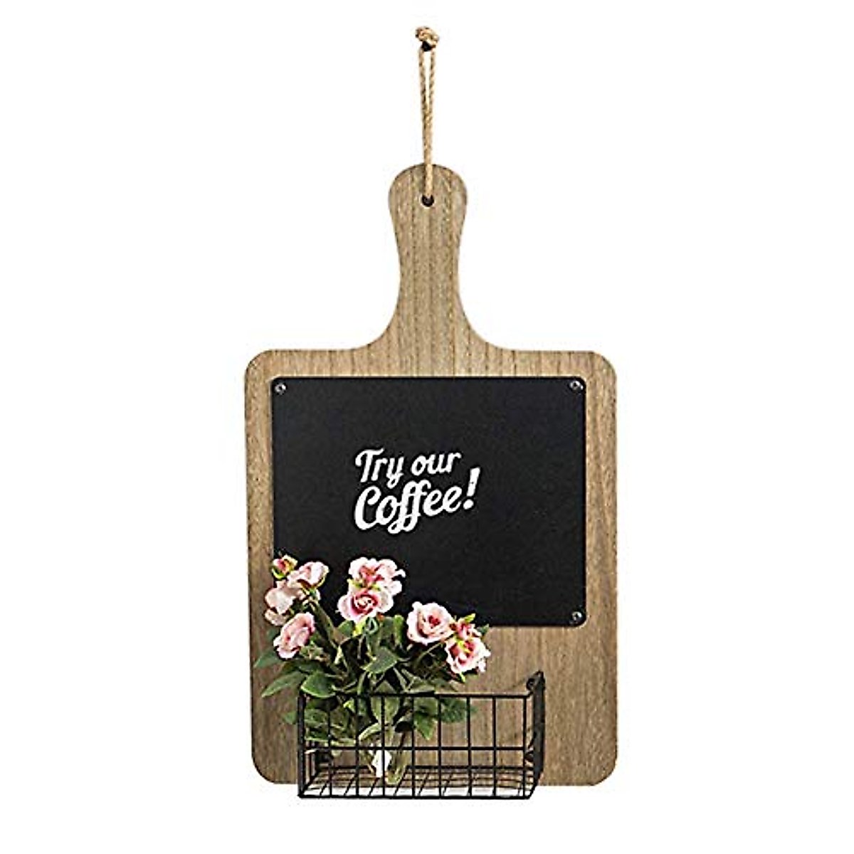 PIBM Stylish Simplicity Shelf Wall Mounted Floating Rack Shelves Message Board Chalkboards Multifunction Mini Retro Style Round Shape Rectangle Rewritable,2 Colours,2 Sizes, a , 33X47CM