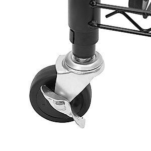 MEIWAIZX Storage Shelves UltraDurable Steel Wire Shelving Unit with Wheels 36" Dx14 Wx57 H Heavy Duty Metal Shelves Garage Organizer Wire Rack Shelving for Kitchens Warehouses Supermarkets