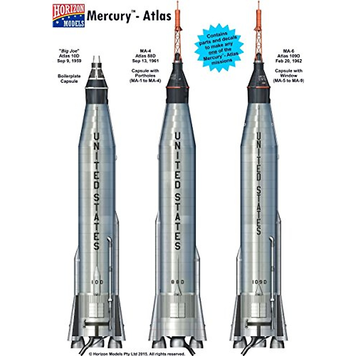 Horizon Models 1/72nd Scale Mercury™-Atlas Plastic Model Kit