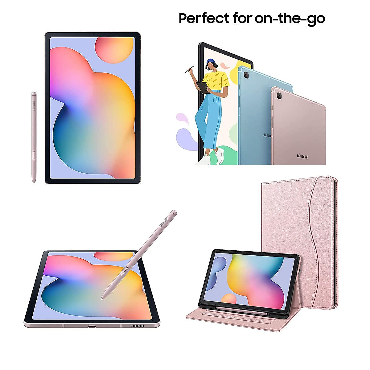 S6 Lite Stylus Pen Replacement S Pen for Samsung Galaxy Tab S6 Lite (EJ-PP610BPEGUJ) Stylus Pen+Tips/Nibs (Rose)