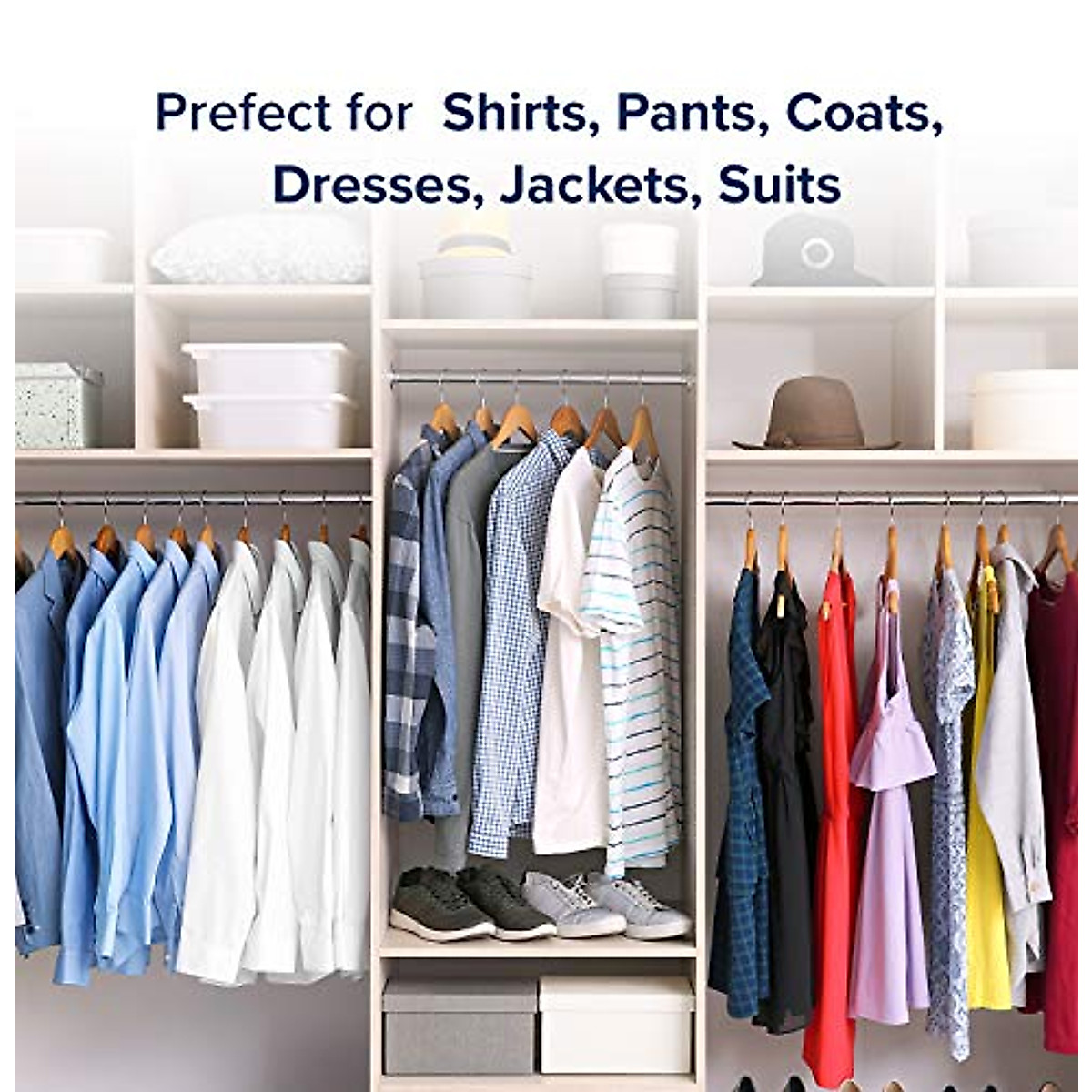 HOUSE DAY Wooden Hangers 20 Pack Wood Clothes Hangers Smooth Finish Wooden Coat Hangers for Closet Heavy Duty Hangers Solid Wood Hangers Suit Hangers for Clothes, Jacket, Shirt, Tank Top, Dress