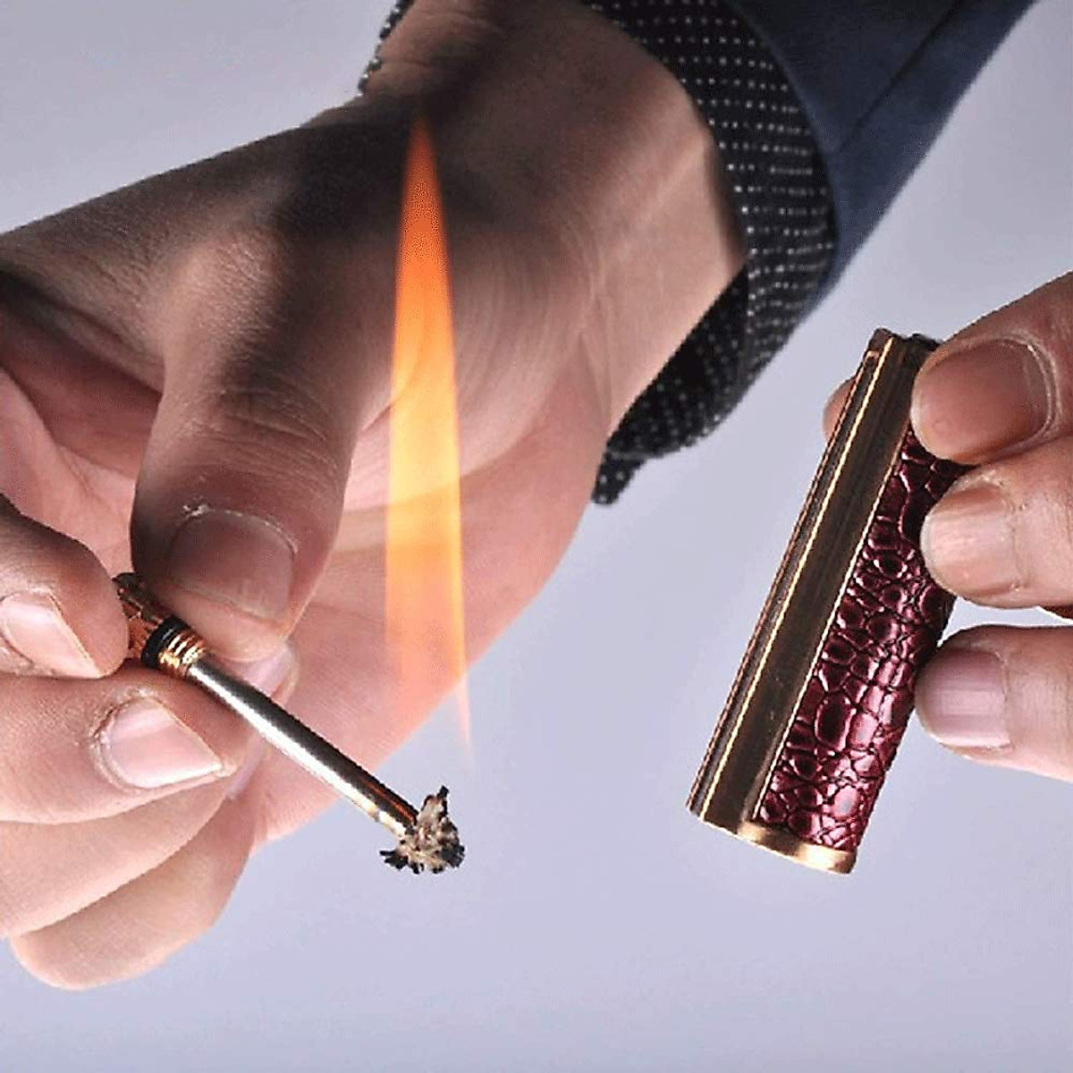 BIASTNR Permanent Match Lighter, Flint Fire Starter Keychain Metal Matchstick Fire Starter Emergency Survival Gear for Camping Hiking Hunting